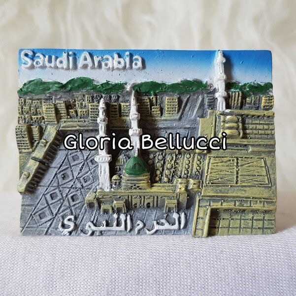 Fridge Magnet Saudi Arabia, Mecca, Madinah Landmark Icon Kaaba, Nabawi ...