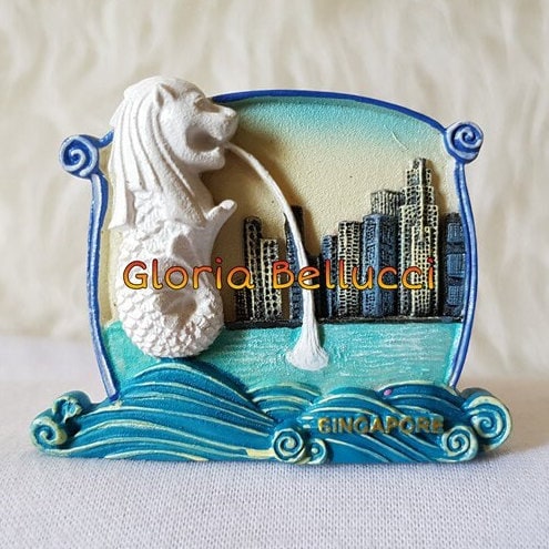 Fridge Magnet Singapore Landmark the Merlion, Marina Bay, Sentosa 3D ...