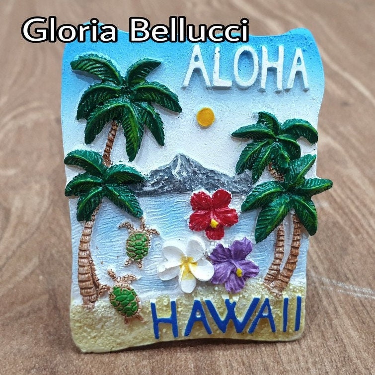 Fridge Magnet Hawai, United State, California, Texas Landmark Icon 3D ...