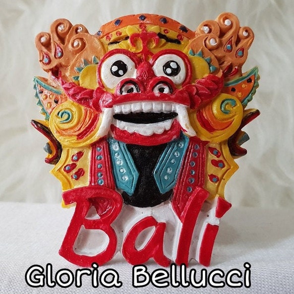 Fridge Magnet Indonesia, Bali Landmark Icon Temple, Barong, Dancer 3D ...