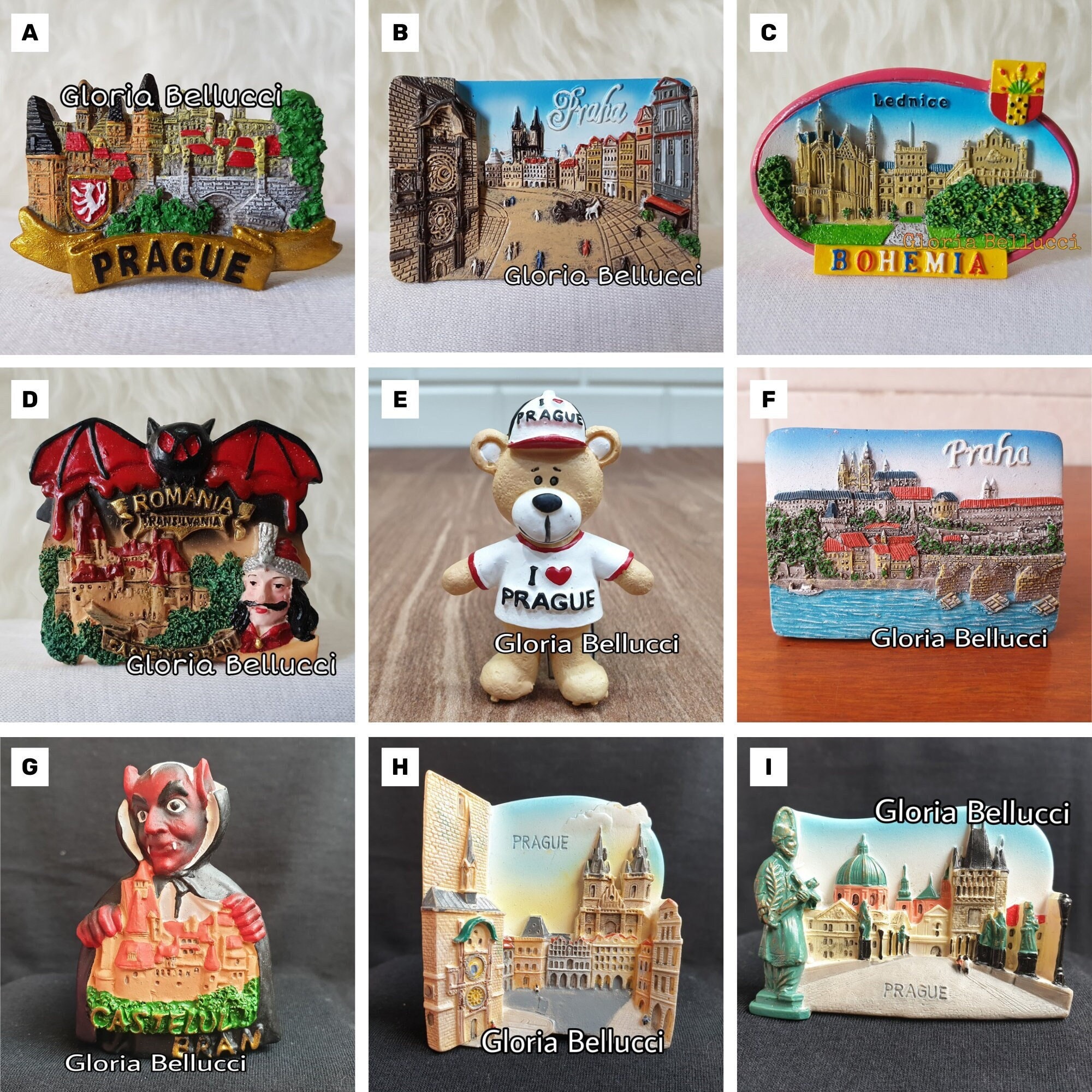Fridge Magnet Czech Republic, Romania, Prague, Praha Landmark Icon 3D ...
