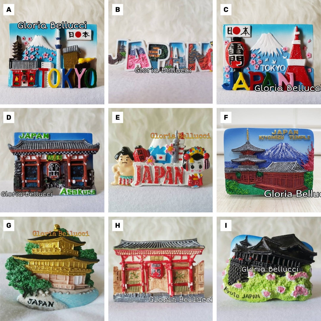 Fridge Magnet Japan, Tokyo, Asakusa, Kyoto Landmark Icon Tower, Temple ...