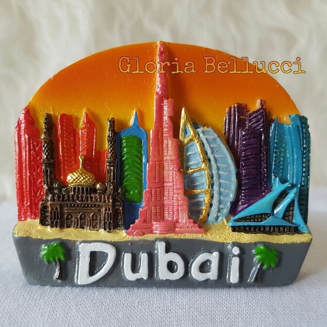 Fridge Magnet Dubai, Bahrain Landmark Icon Burj Khalifa, Burj Al Arab ...
