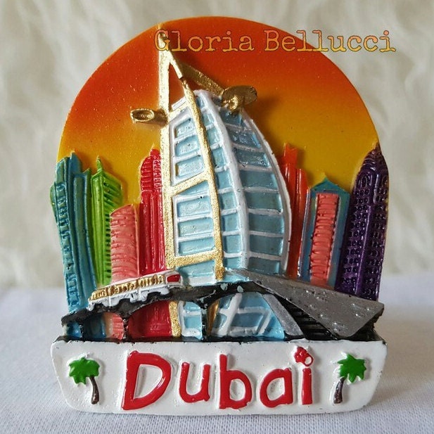 Fridge Magnet Dubai, Bahrain Landmark Icon Burj Khalifa, Burj Al Arab ...