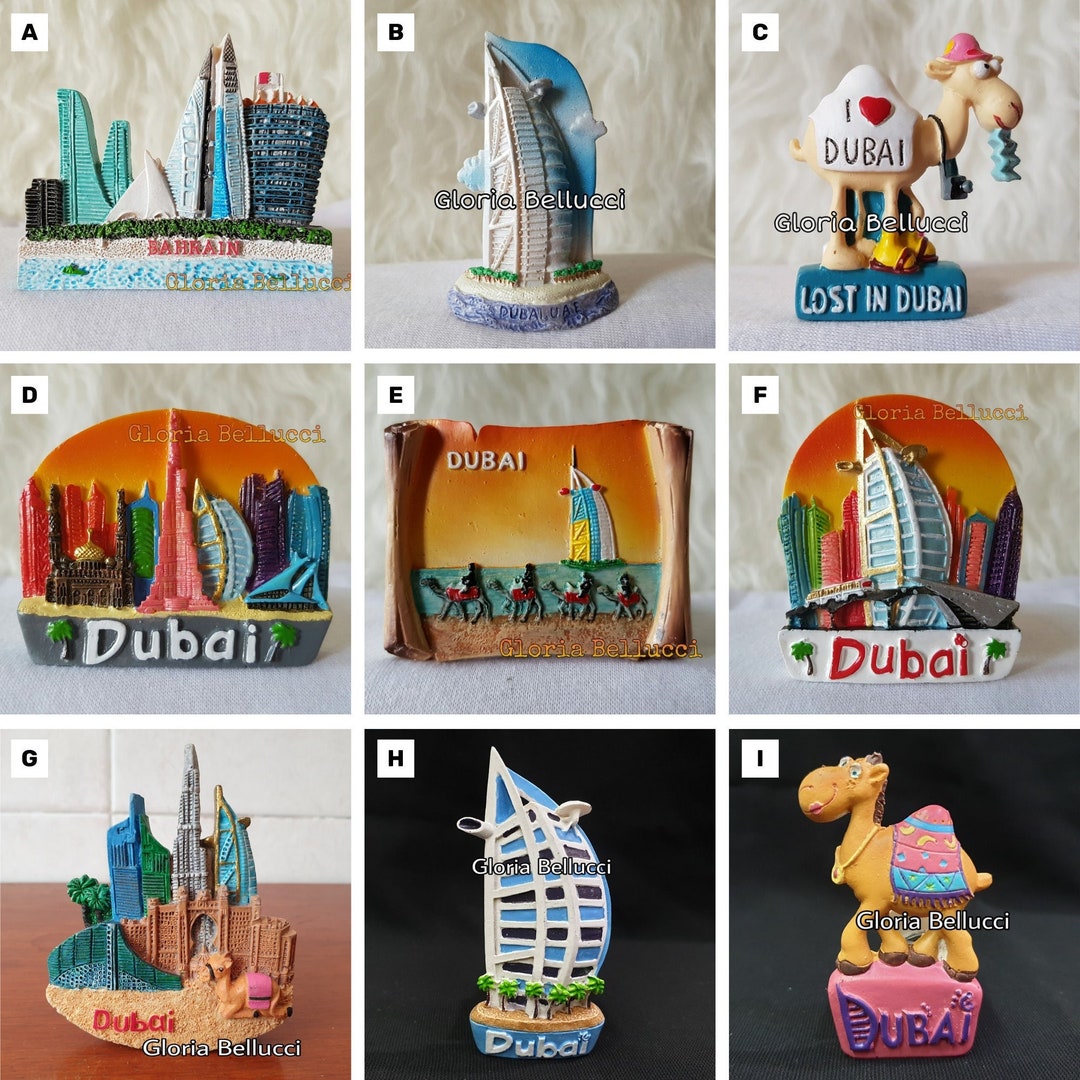 Fridge Magnet Dubai, Bahrain Landmark Icon Burj Khalifa, Burj Al Arab ...