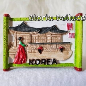 Fridge Magnet South Korea, Seoul, Namdaemun Landmark Icon Hanbok 3D ...