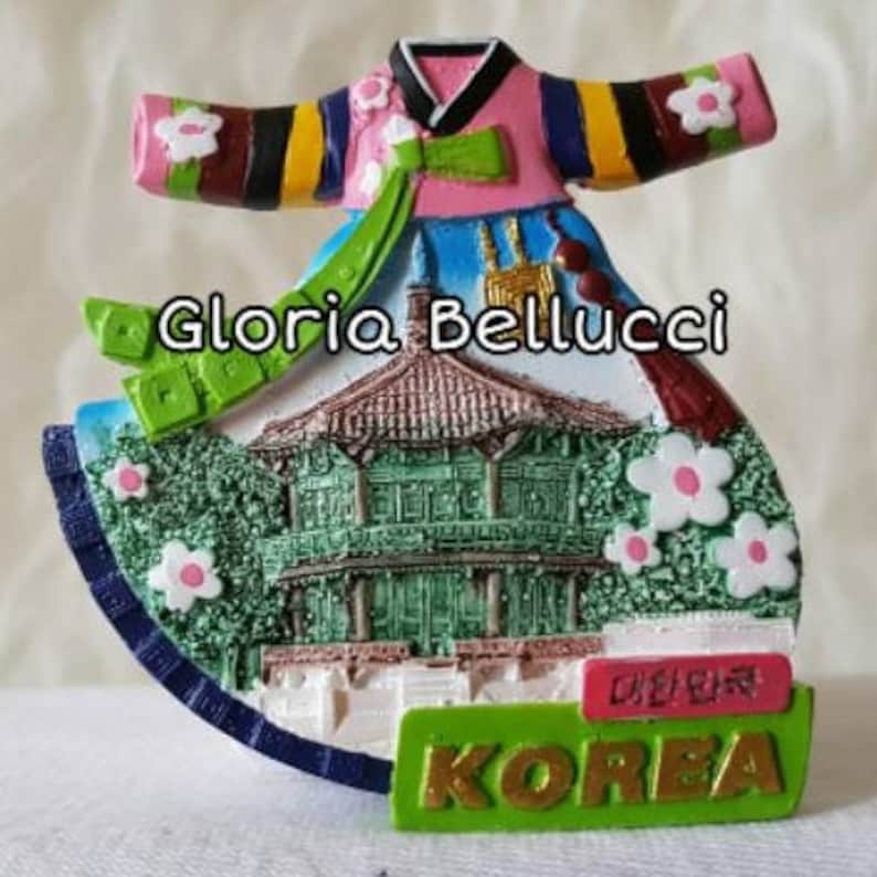 Fridge Magnet South Korea, Seoul, Namdaemun Landmark Icon Hanbok 3D ...
