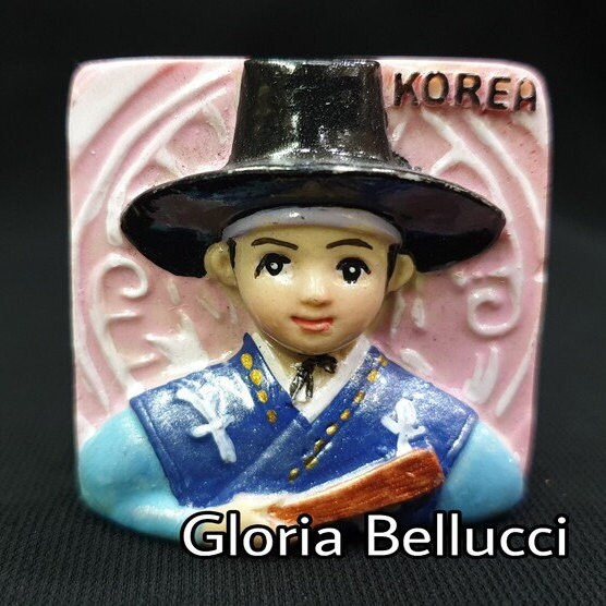 Fridge Magnet South Korea, Seoul Landmark Icon Hanbok, Gwanghwamun 3D ...