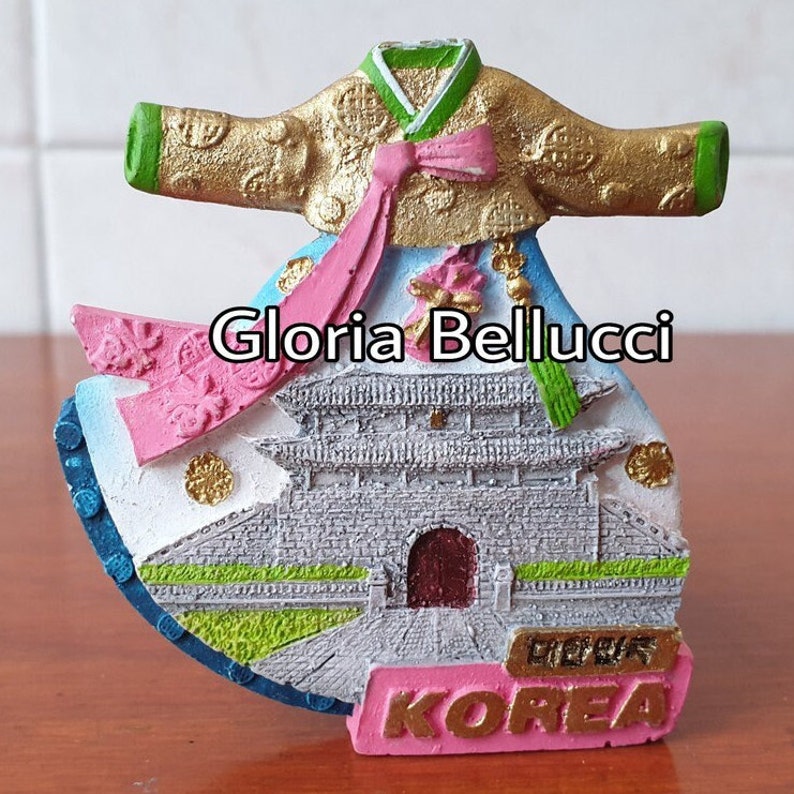 Fridge Magnet South Korea, Seoul Landmark Icon Hanbok, Gwanghwamun 3D ...