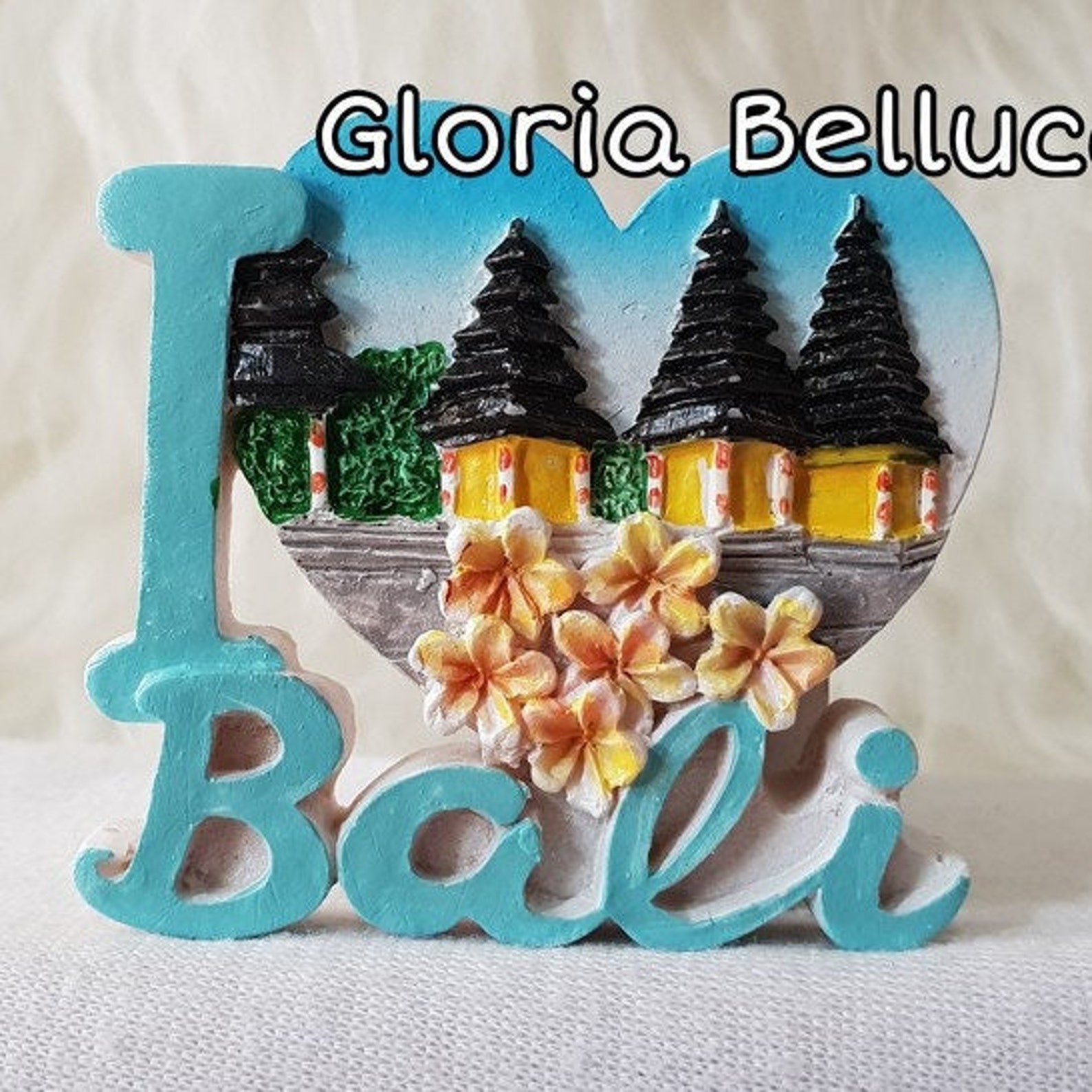 Fridge Magnet Indonesia, Bali Landmark Icon Temple, Barong, Dancer 3D ...