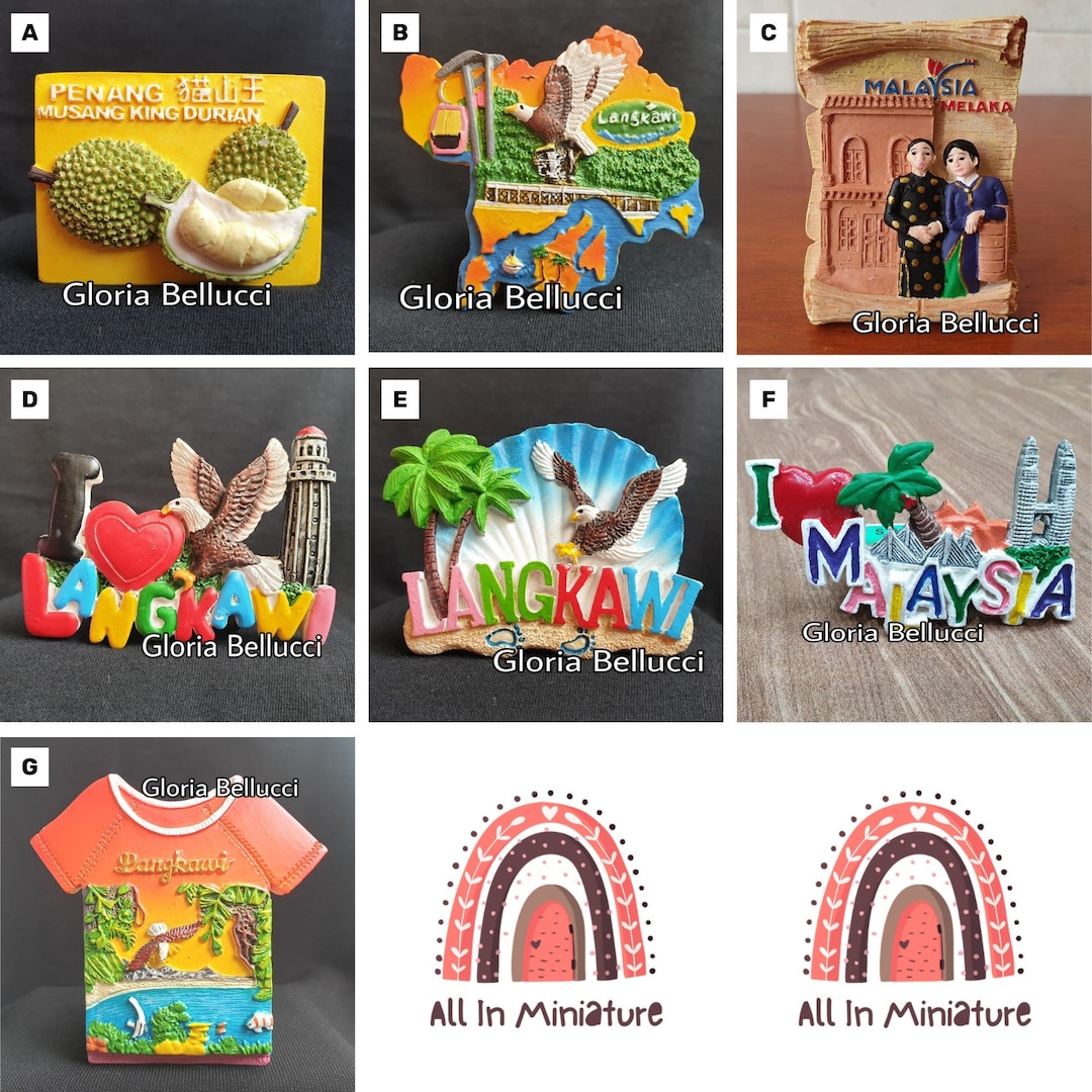 Fridge Magnet Malaysia, Melaka, Langkawi, Penang Landmark Icon Durian ...