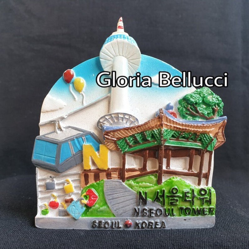 Fridge Magnet South Korea, Jeju Do, Seoul Landmark Icon Tower 3D Model ...