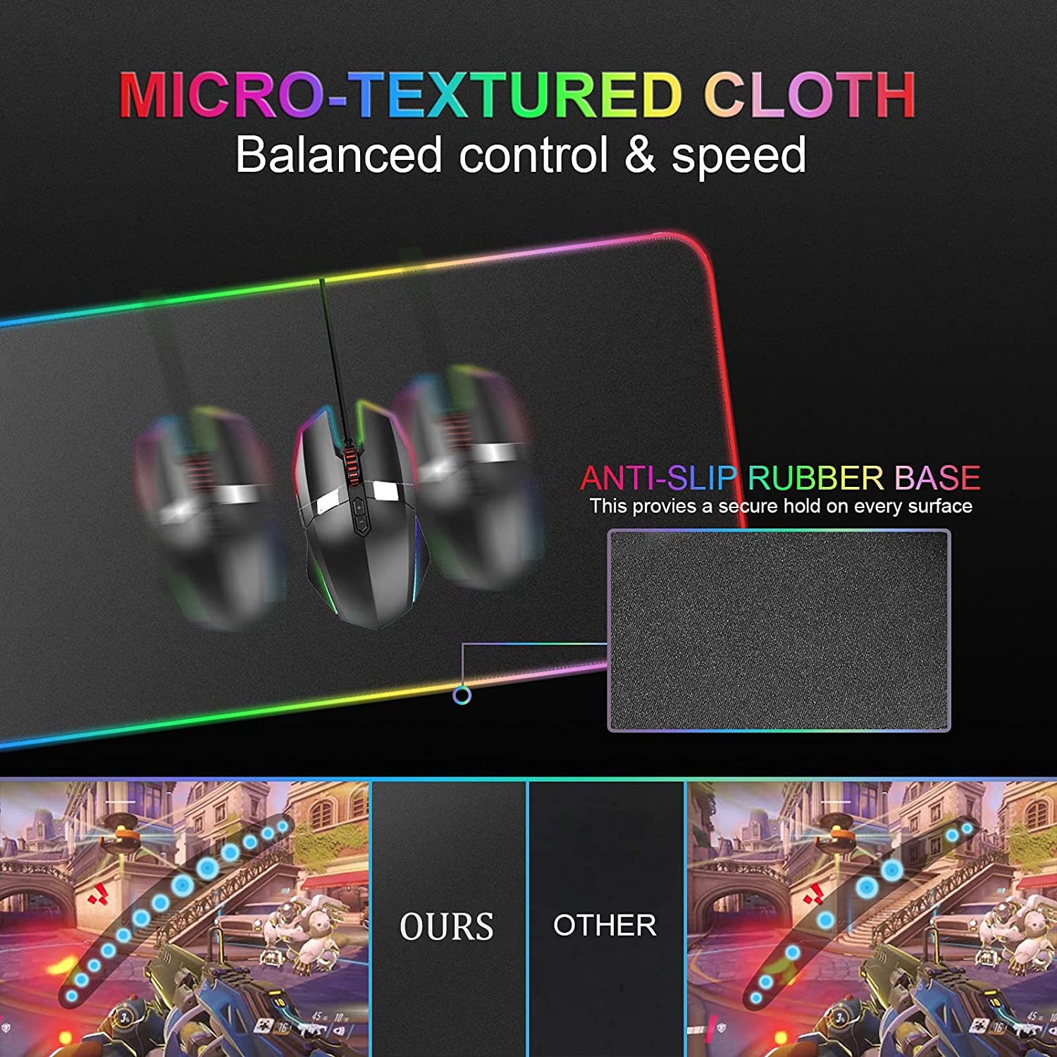 Game Controller RGB Gaming Mouse Pad, RGB Desk Pad, City LED RGB Mouse ...