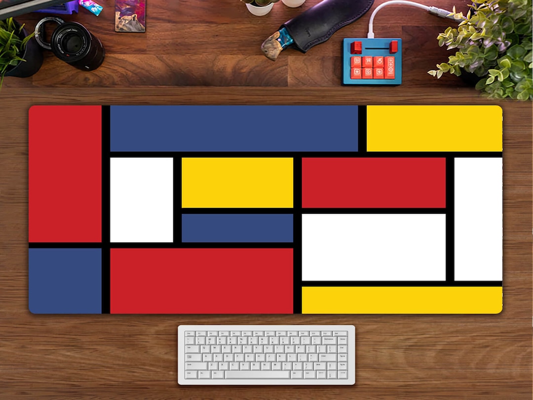Colorful Rectangles Mouse Pad XXL2 Versions ,mondrian Style Desk Mat ...