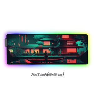 Neon Night City RGB Gaming Mouse Pad3 Patterns,japanese Architecture ...