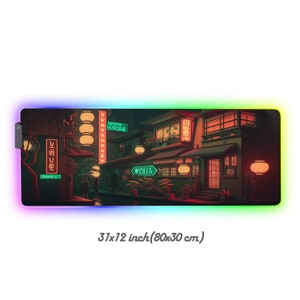 Neon Night City RGB Gaming Mouse Pad3 Patterns,japanese Architecture ...