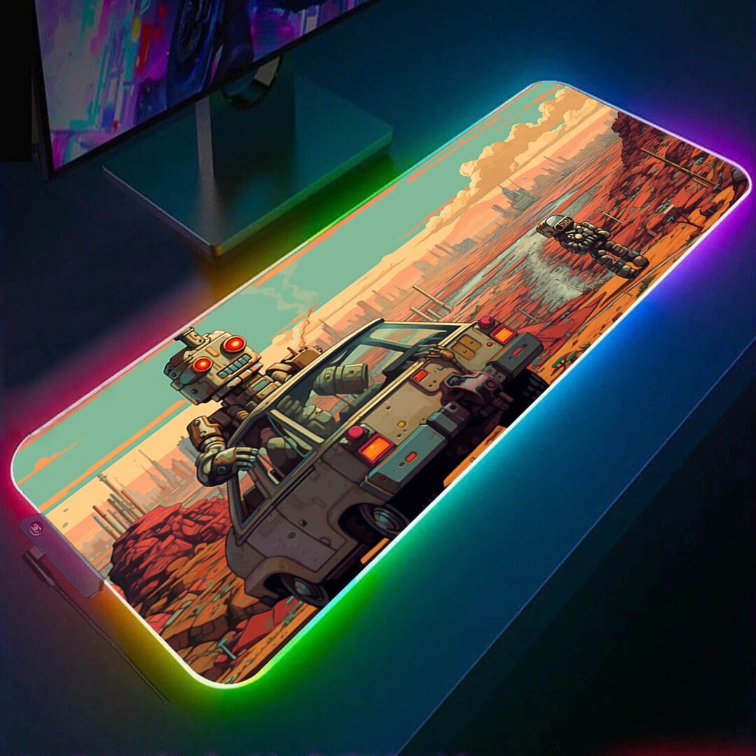 Wasteland Robot Gaming Desk Pad,steampunk Android Desk Mat,long Gaming ...