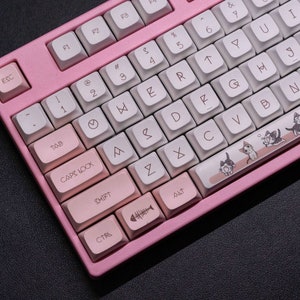 137pcs Cute Kitty Keycap Set,xda Profile,artisan Keycaps for Cherry MX ...