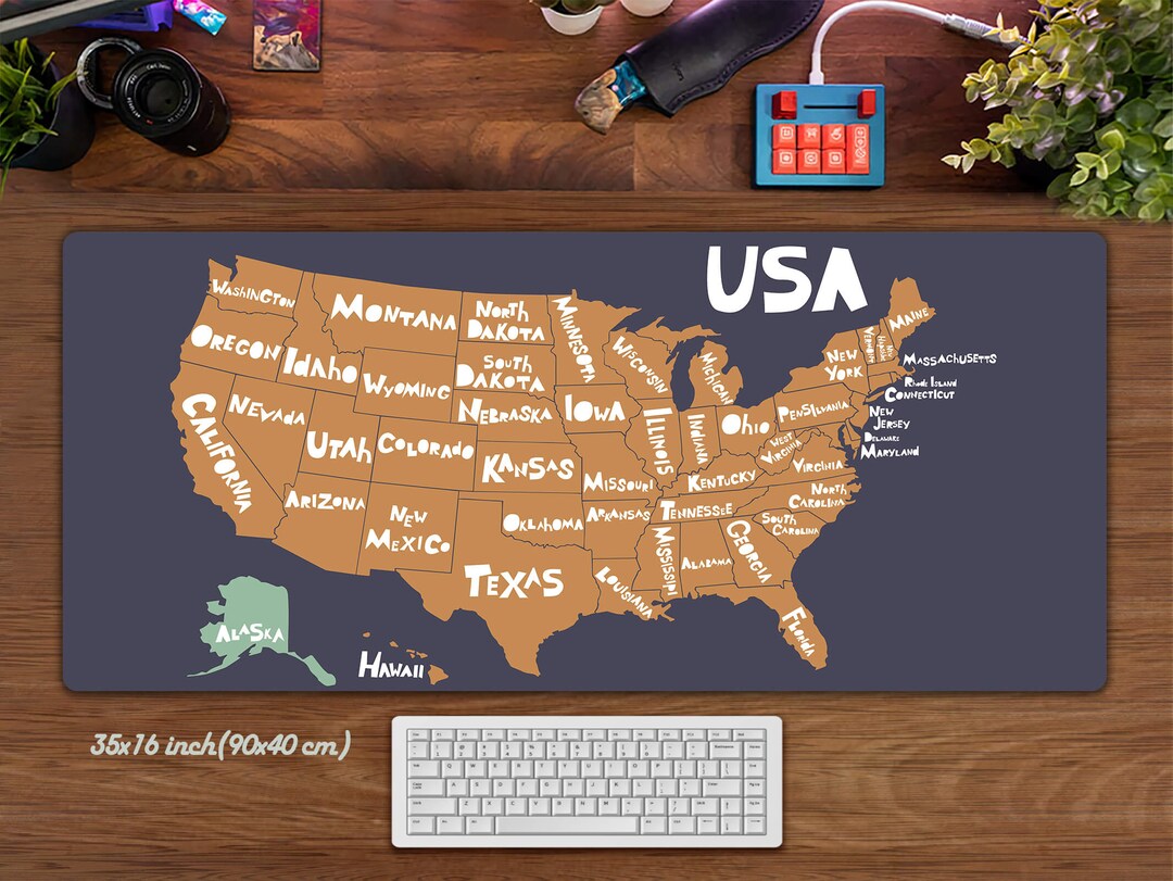 USA Map Pattern Desk Pad3 Patternsus Gaming Mouse Pad - Etsy