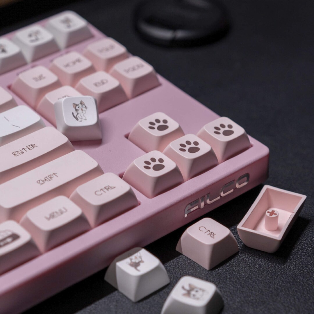 137pcs Cute Kitty Keycap Set,xda Profile,artisan Keycaps for Cherry MX ...