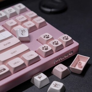 137pcs Cute Kitty Keycap Set,xda Profile,artisan Keycaps for Cherry MX ...