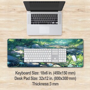 Anime Forest River Desk Mat, Green Desk Pad, Japanese XXL Mouse Pad ...