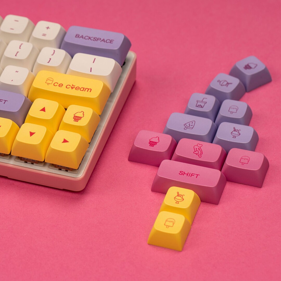 136 Pcs Ice Cream Keycap Set, XDA Profile, Artisan Keycaps for Cherry ...