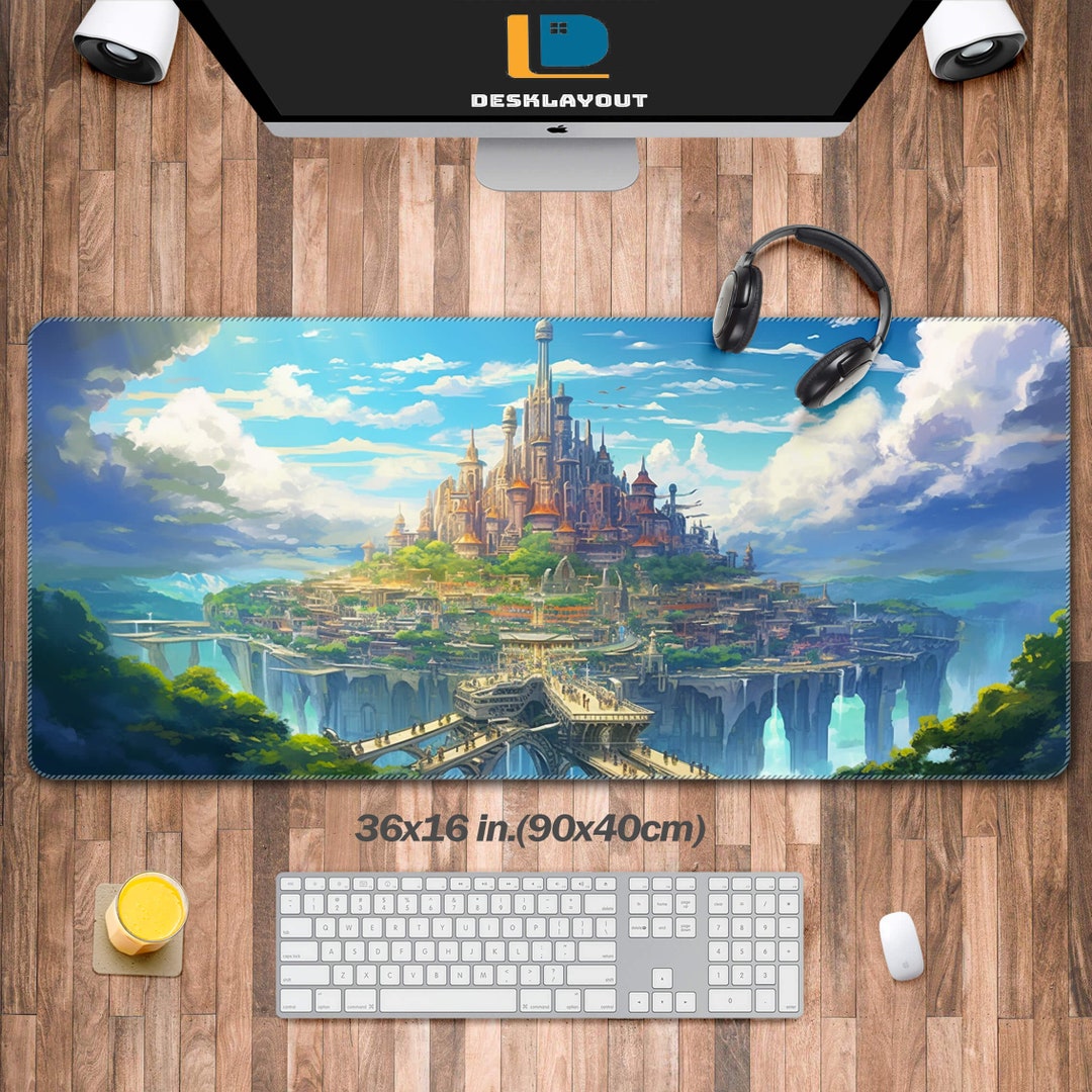 Fantasy Anime City Desk Pad, Golden Palace Desk Mat,long Gaming ...