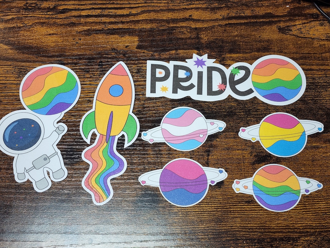 Gay Pride Space Vinyl Stickers LGBTQ Celestial Astronaut - Etsy