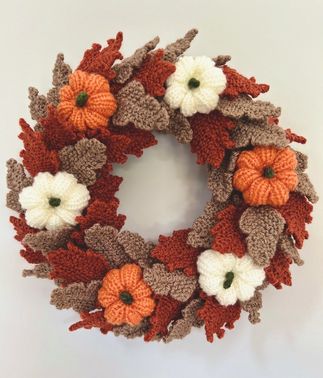 Autumnal Pumpkin Squash Wreath Knitting Pattern - Etsy