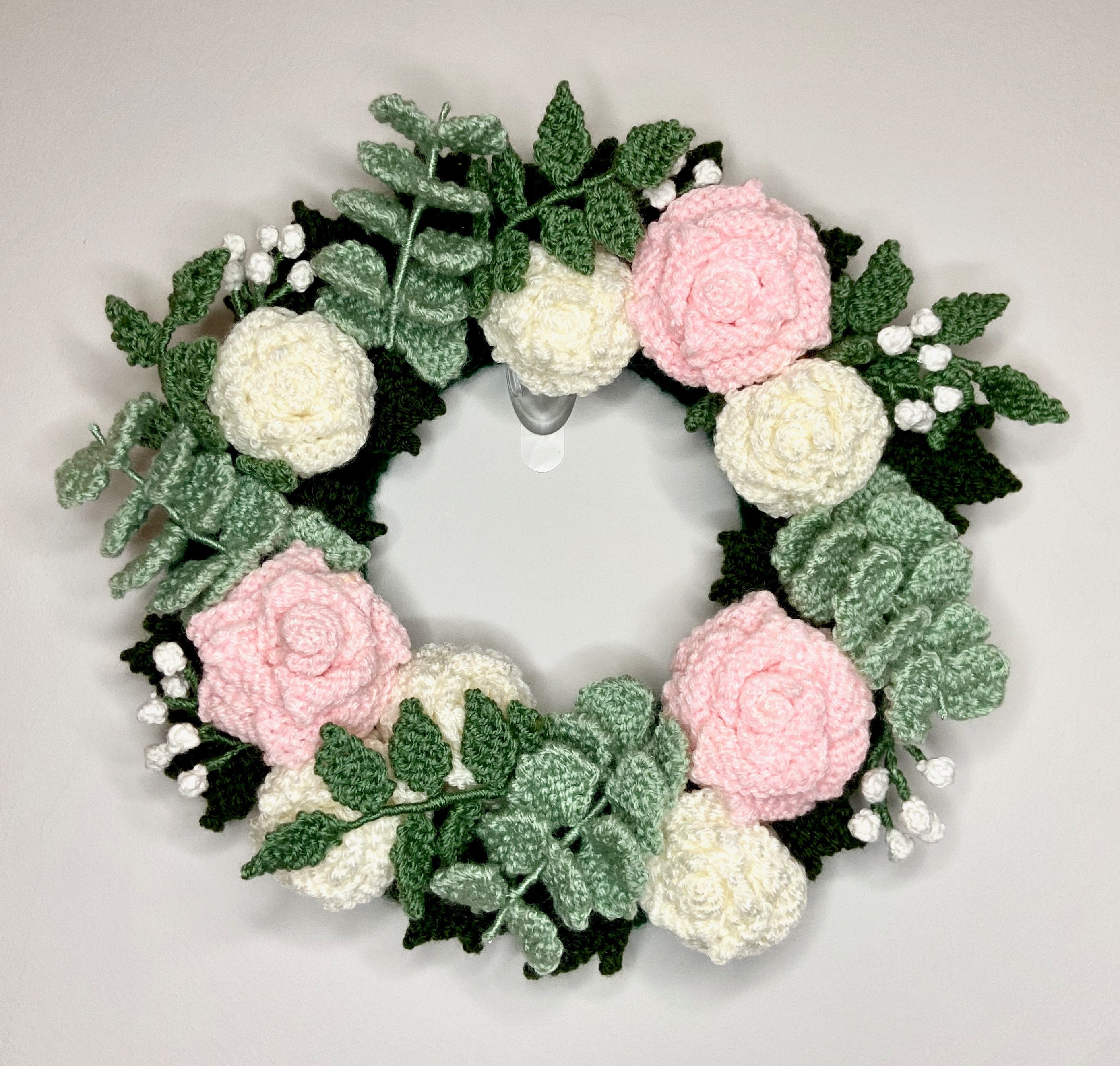 Contemporary Rose Eucalyptus Floral Wreath Knitting Pattern - Etsy