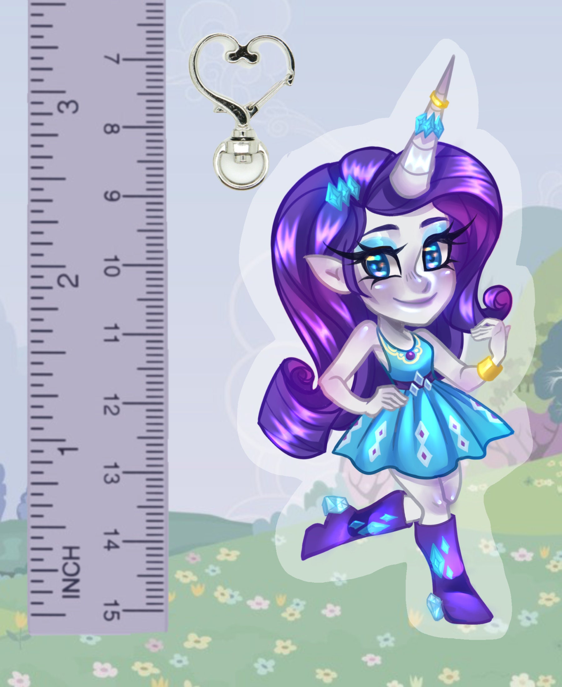 Rarity My Little Pony Keychain - Etsy
