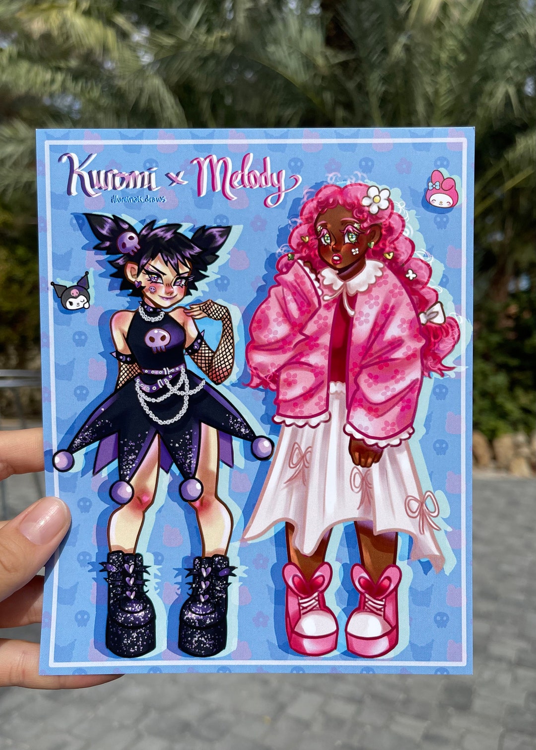 Kuromi & My Melody Human Design Print - Etsy