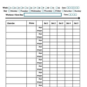 My Training Tracker Digital Downloadable 12 Week Gym Tracker With ...