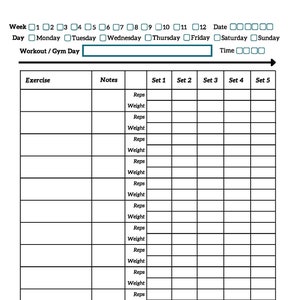 My Training Tracker | Digital Downloadable 12 Week Gym Tracker ...