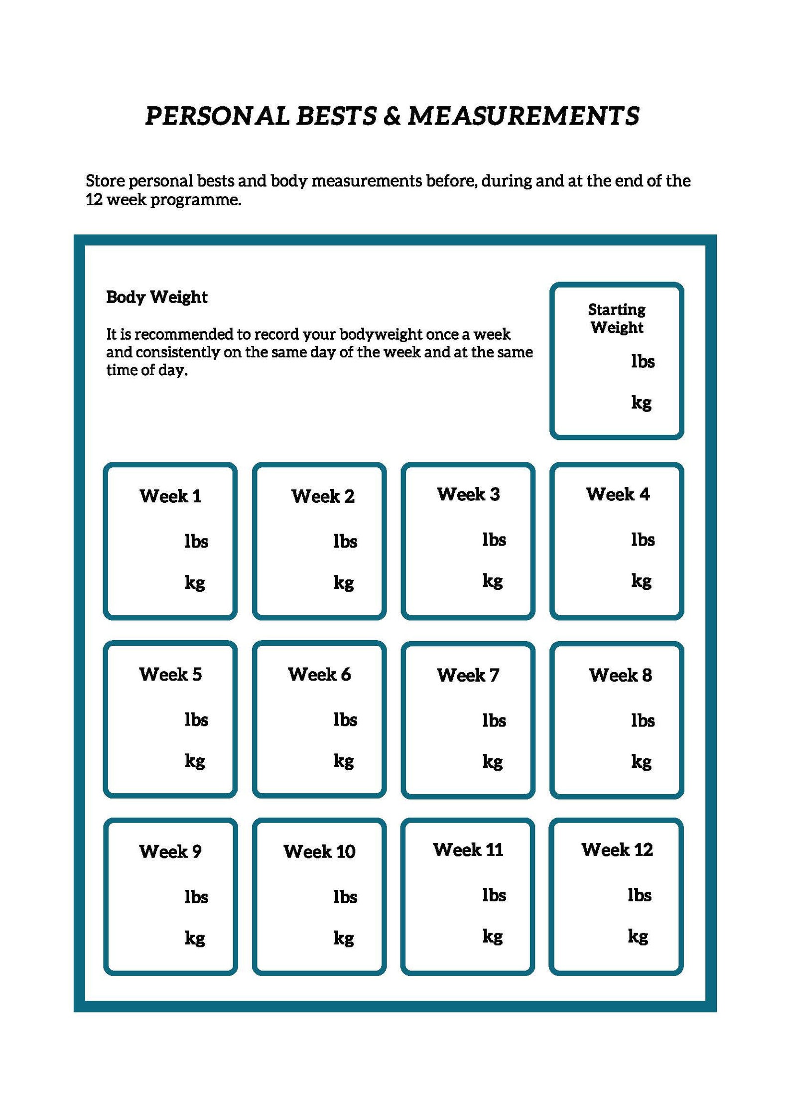 My Training Tracker | Digital Downloadable 12 Week Gym Tracker With ...
