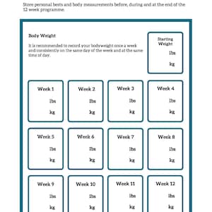 My Training Tracker | Digital Downloadable 12 Week Gym Tracker With ...