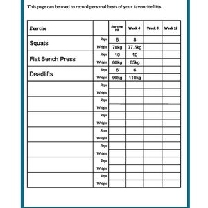 My Training Tracker | Digital Downloadable 12 Week Gym Tracker With ...