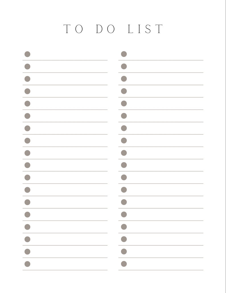 Daily To-do List, Digital & Printable, Simple To-do List Template ...