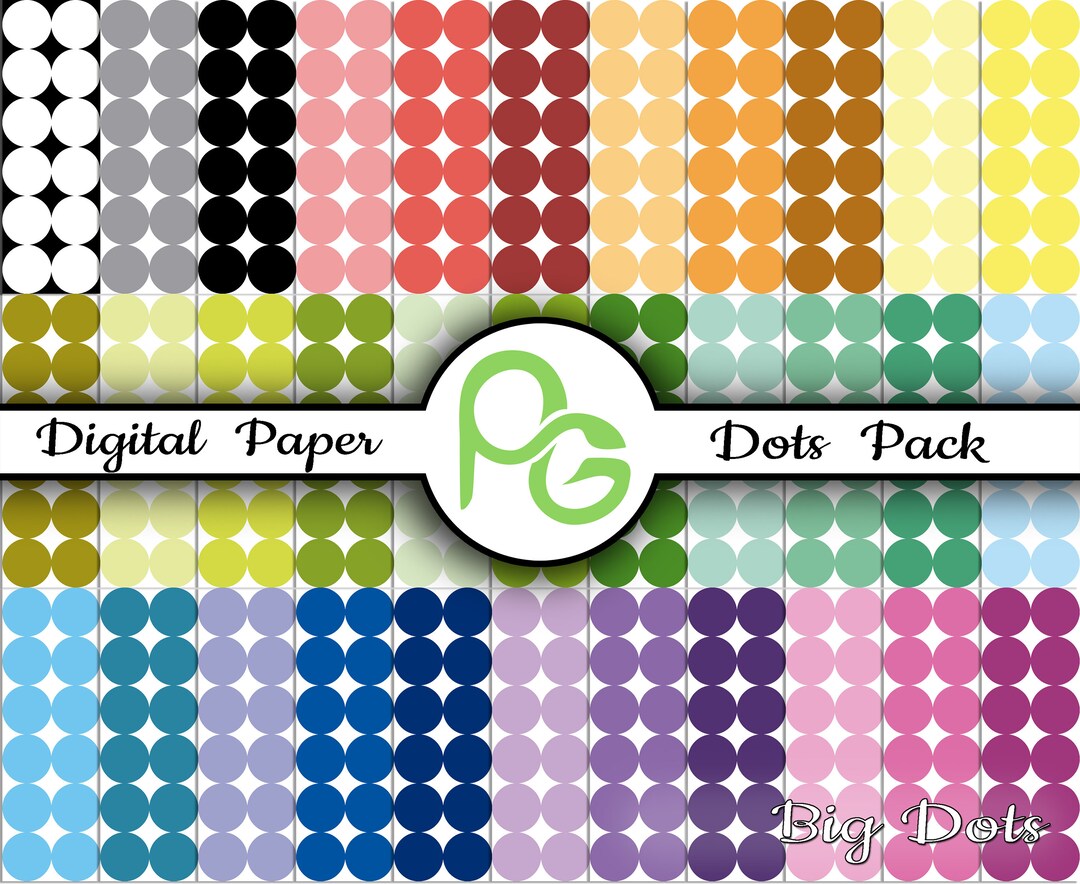 PACK Geometric Digital Dot Paper, Polka Dot Geometric Digital Paper ...