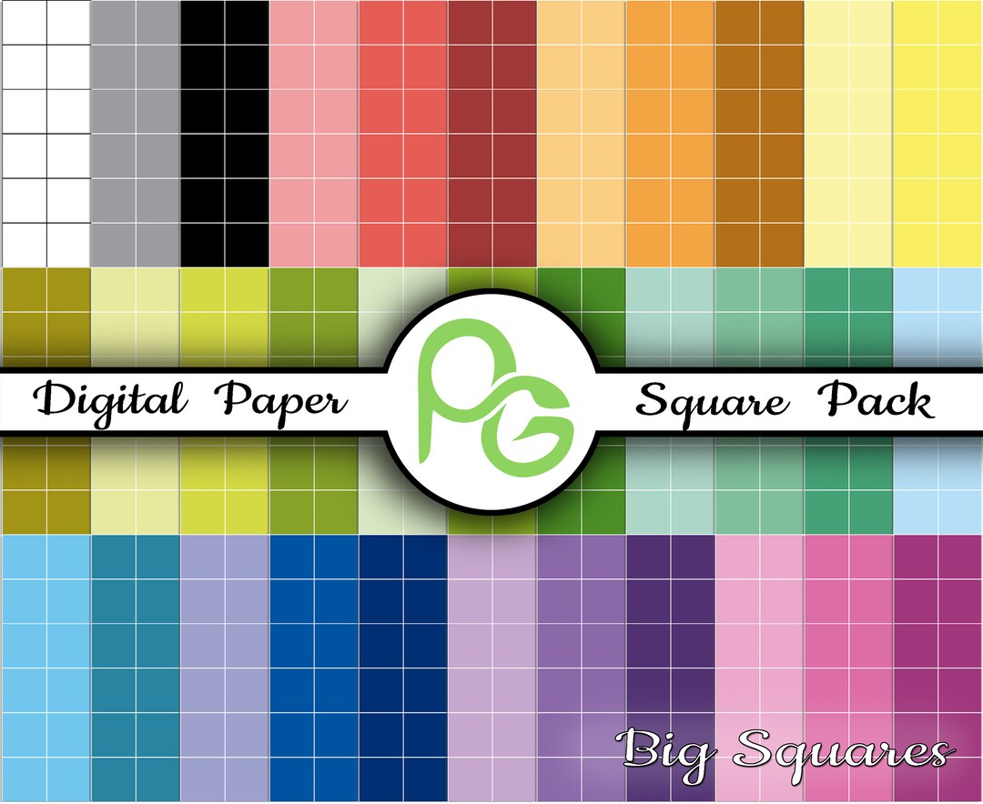 PACK Geometric Digital Paper of Squares, Geometric Digital Paper of ...