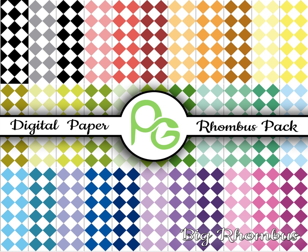 PACK Geometric Digital Diamond Paper, Geometric Diamond Digital Paper ...