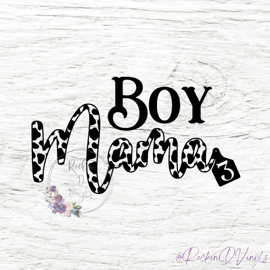 Boy Mama Decal | Girl Mama Decal | Cow Print | Mom Life | Cattle Tag ...