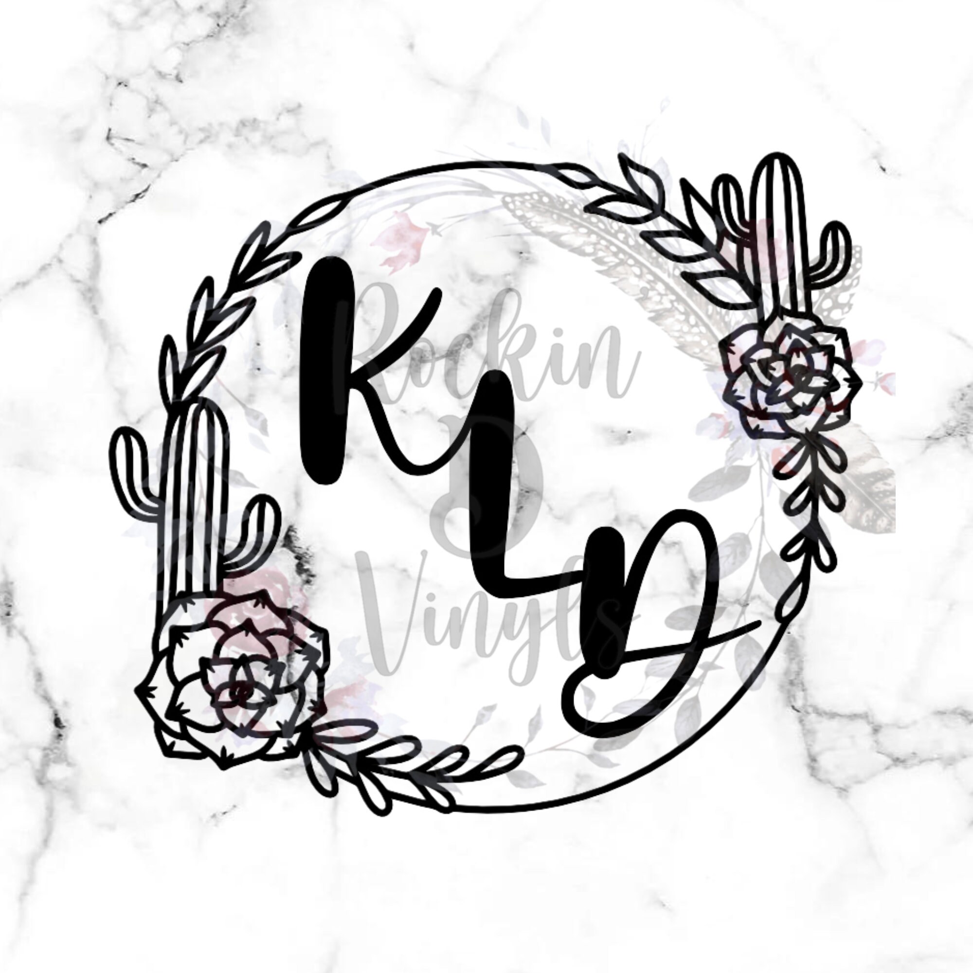 Cactus Floral Name Decal Boho Decal Permanent Vinyl Cup - Etsy