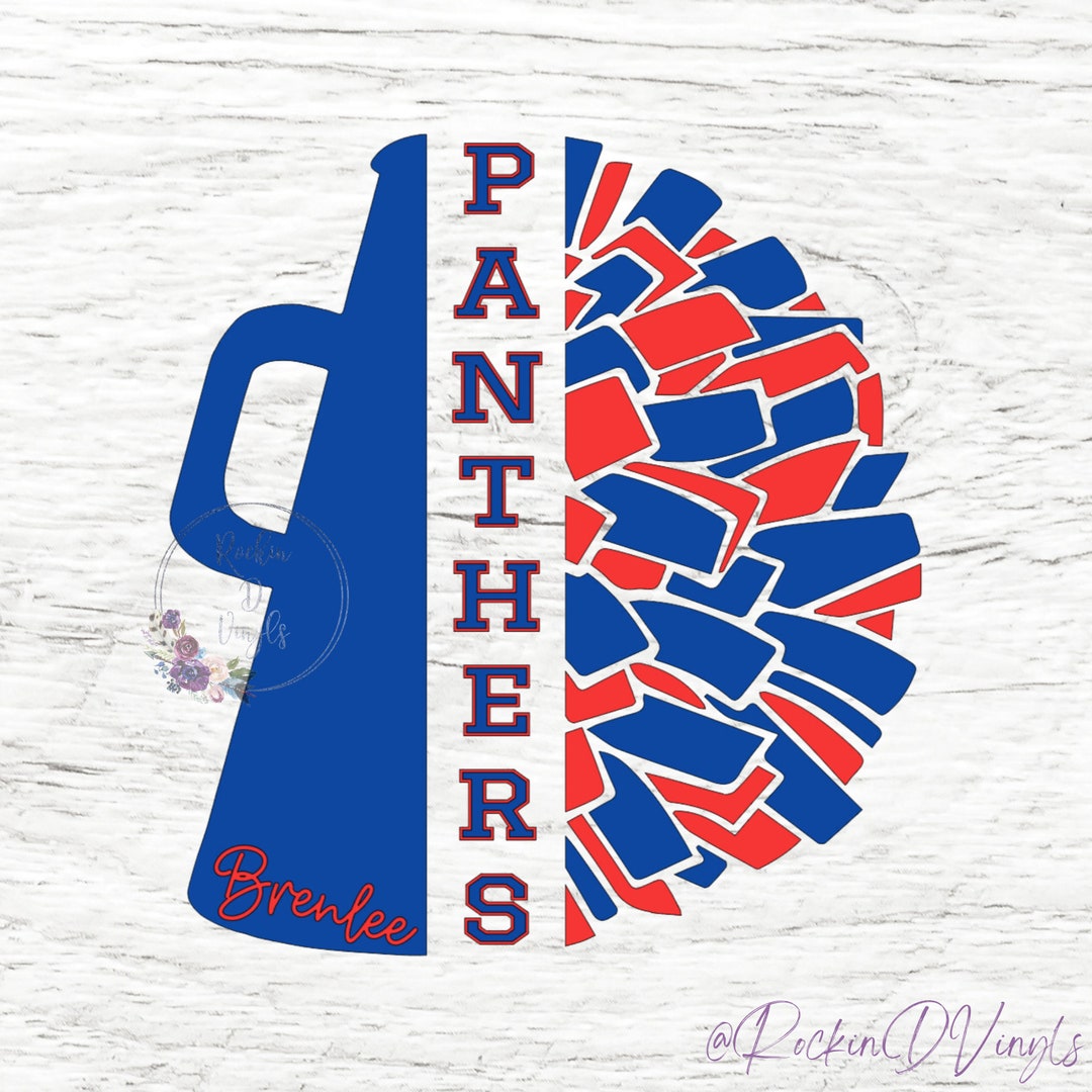 Customizable | Cheerleader Decal | Pom Pom | Megaphone | Name Decal - Etsy