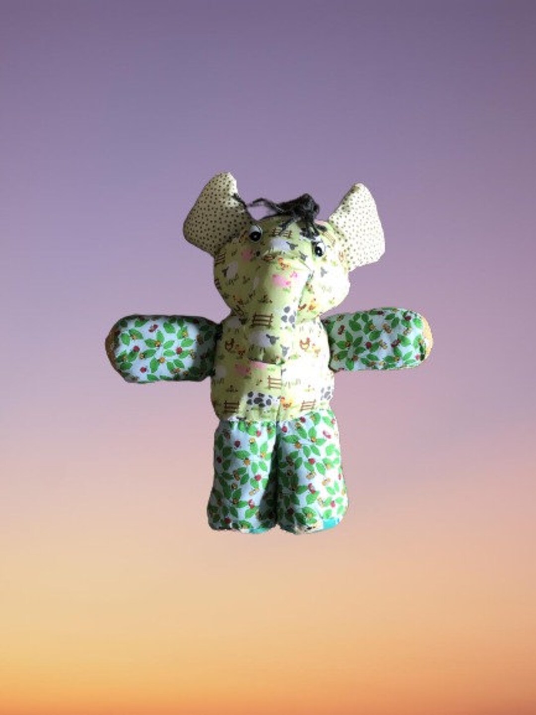 Patchwork Plush Elephant, Handmade in Scotland - Etsy