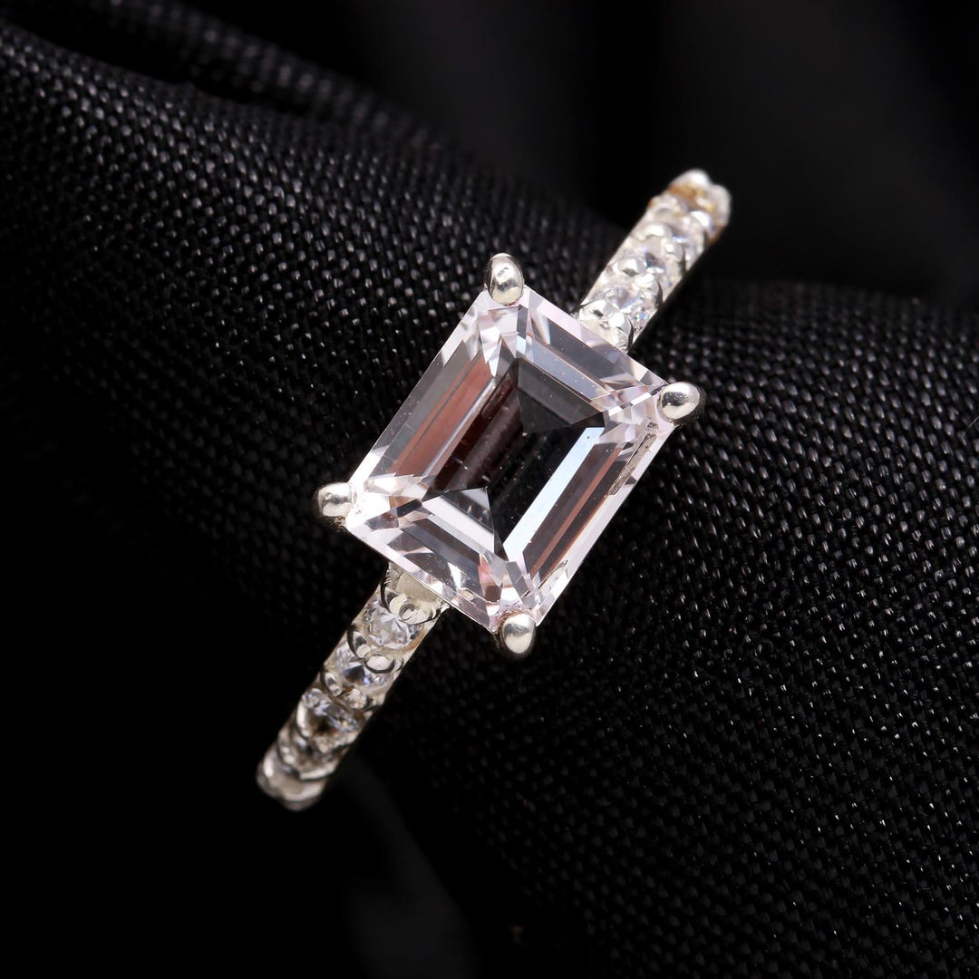 Natural White Topaz Octagon Shape Ring, 925 Sterling Silver Handmade ...