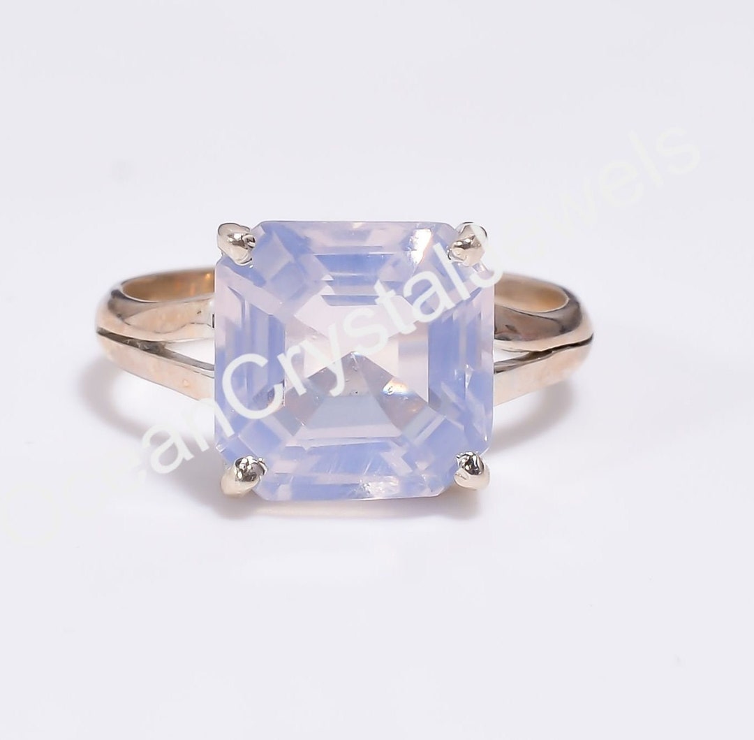 Natural Lavender Quartz Octagon Shape Ring, 925 Sterling Silver ...