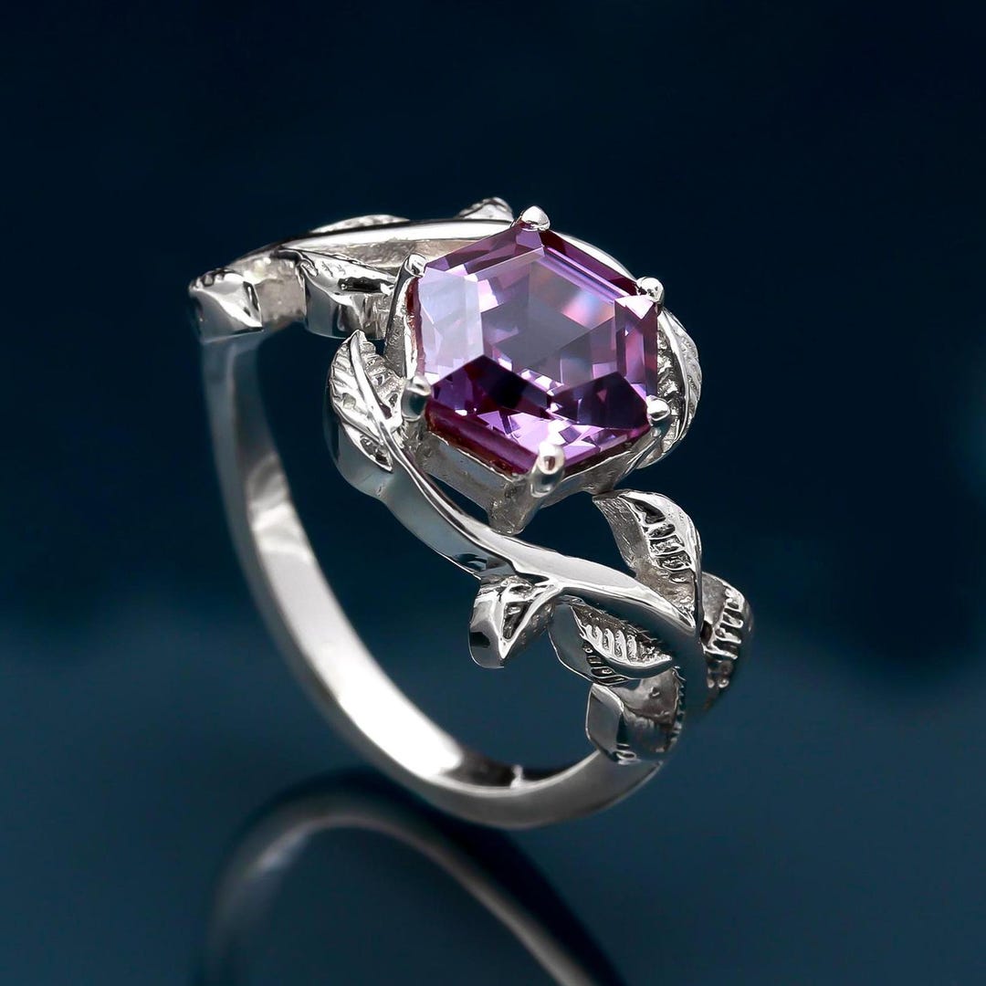 Color Changing Alexandrite Leaf Ring, 925 Sterling Silver Jewelry ...