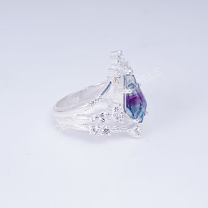 Multi Fluorite Vintage Ring, Natural Gemstone Ring, 925 Sterling Silver ...